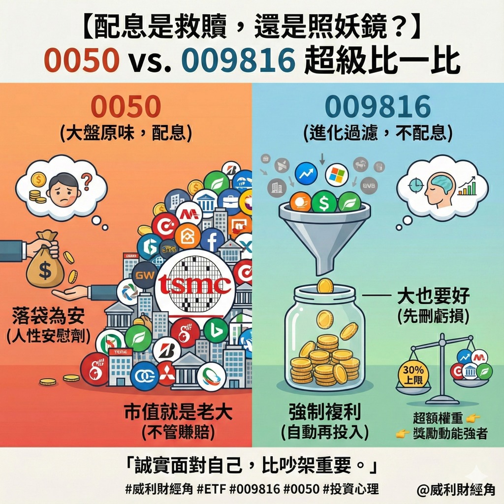 不配息比較高級？009816對上0050 達人戳破心魔：「1類人」不適合 - 基金 - 旺得富理財網